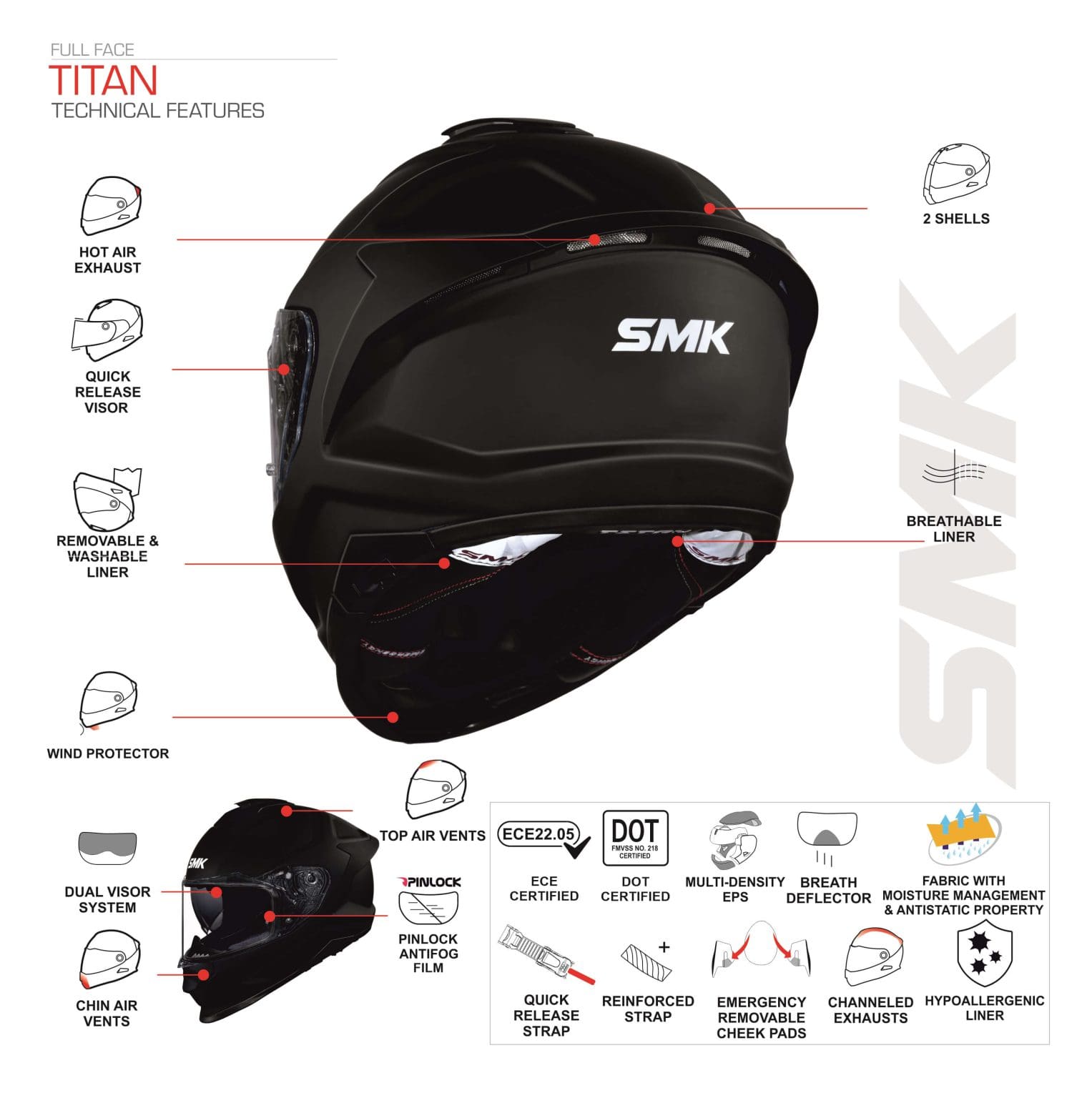 TITAN SPORTER - SMK Helmets