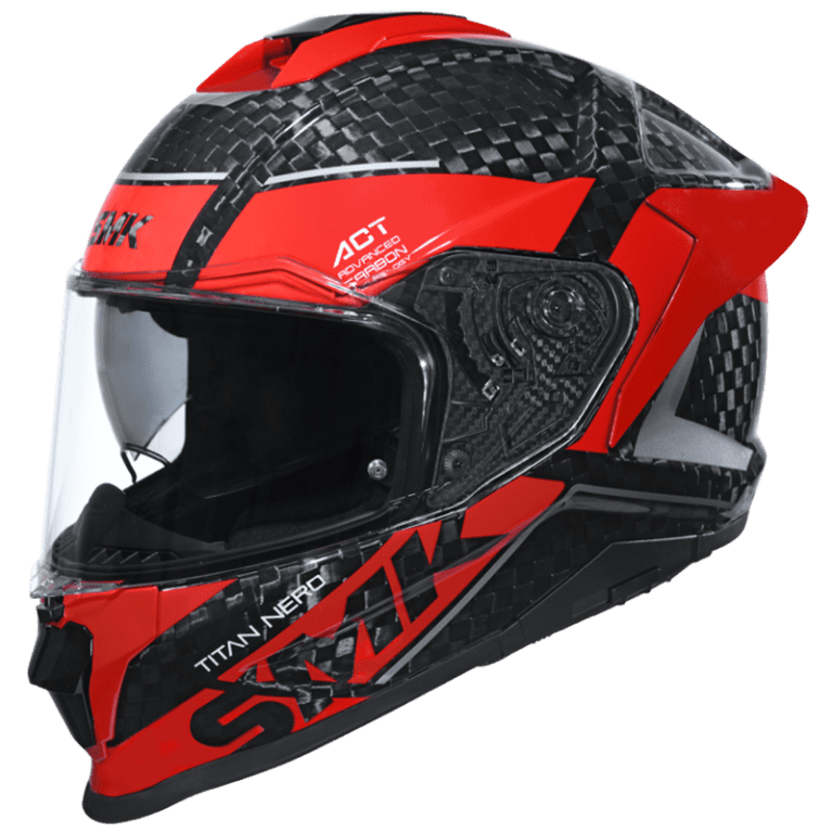 SMK Titan Carbon Nero Solid Full Face Helmet for Men & Women