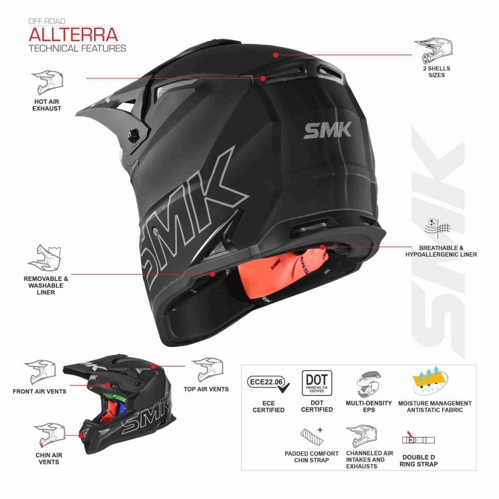 SMK Allterra Solid Off Road Helmets for Men & Women