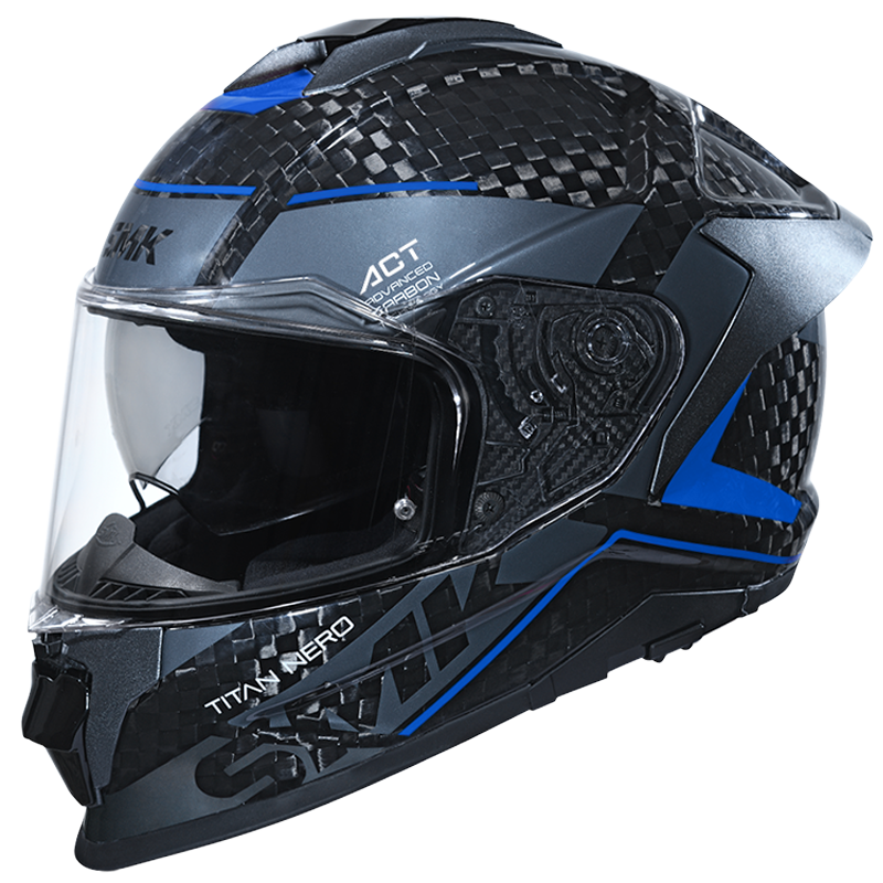 SMK Titan Carbon Full Face Helmet for Men & Women.
