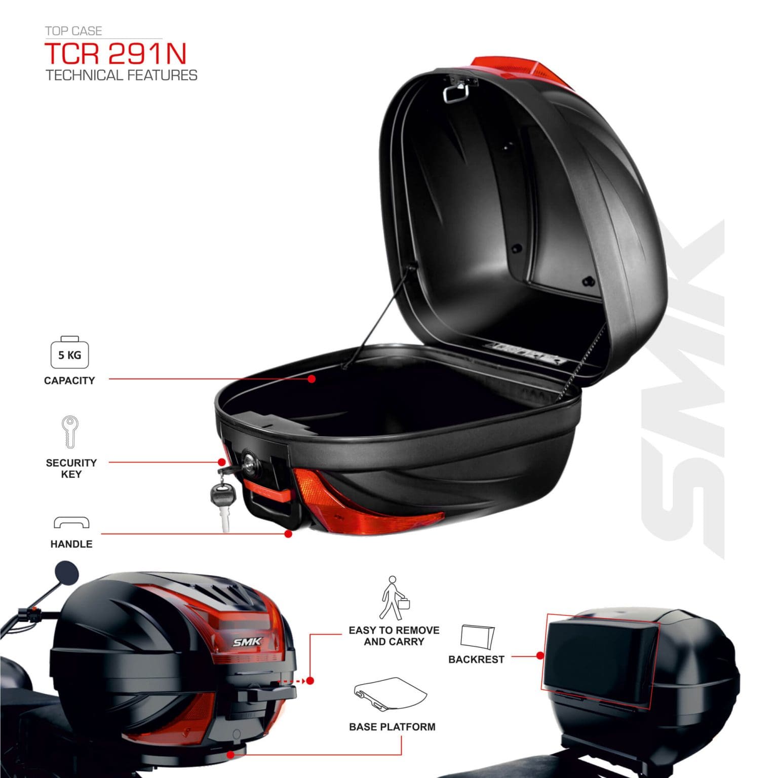 Upgrade Your Ride with SMK Motorcycle Top Case | Explore Now